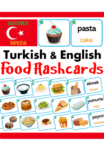 Turkish / English Flashcards - Food / Yemek | Teaching Resources