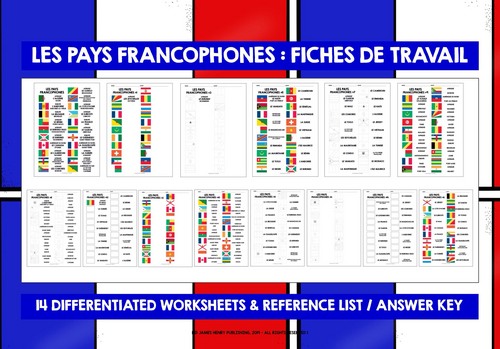 FRENCH-SPEAKING COUNTRIES WORD SEARCHES | Teaching Resources