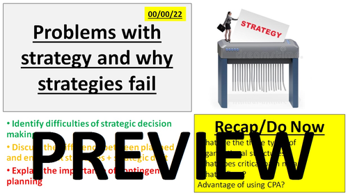 3.10.4 Problems with strategy and why strategies fail - AQA A Level ...