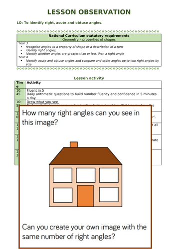 Angles Lesson Plan, PowerPoint and Resources (Graded Outstanding ...