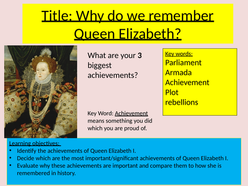 Why do we remember Queen Elizabeth? KS3 lesson | Teaching Resources