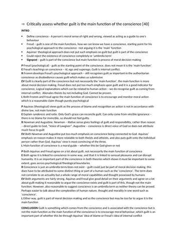 Conscience - WHOLE UNIT! (A-Level RS OCR) | Teaching Resources
