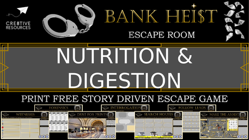 Nutrition and Digestion Escape Room quiz | Teaching Resources