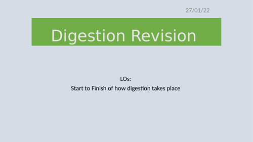KS4 - Biology B3 The Digestive System | Teaching Resources