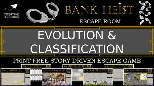 Evolution and Classification Escape Room quiz | Teaching Resources