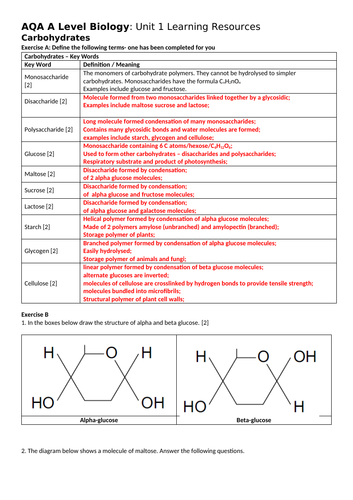 Carbohydrates Learning Resources | Teaching Resources