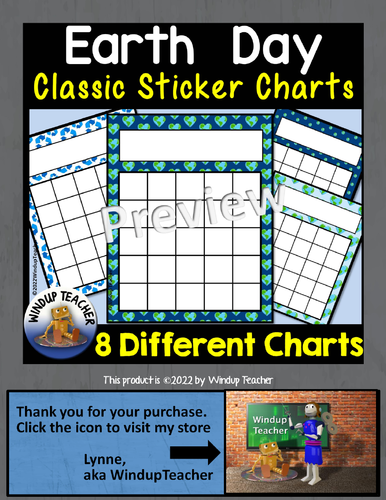 Earth Day Classic Sticker Charts | Teaching Resources