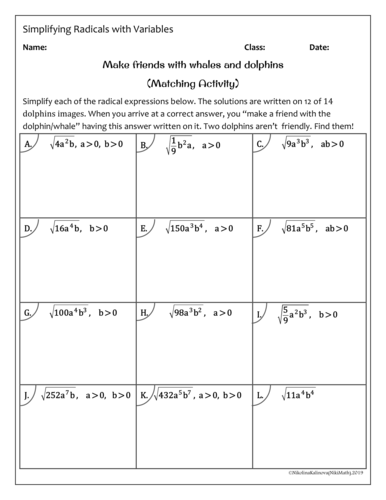 Simplifying Radicals with Variables-"Make friends with dolphins ...