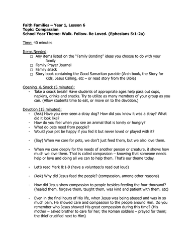 Devotion Bundle (Faith Families Year 1) | Teaching Resources