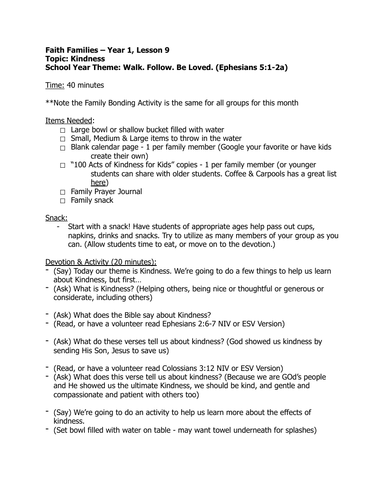 Devotion Bundle (Faith Families Year 1) | Teaching Resources