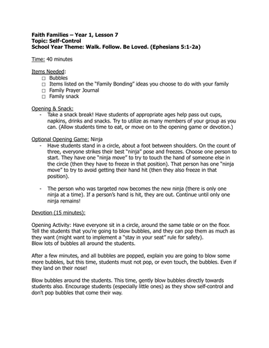 Devotion Bundle (Faith Families Year 1) | Teaching Resources