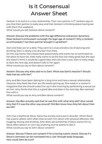 Is this Consent worksheet KS4 | Teaching Resources