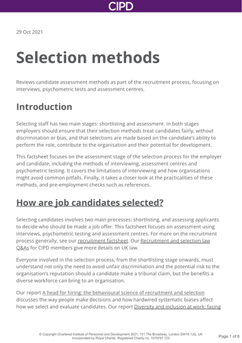 BTEC Level 3 Business Unit 8 Recruitment and Selection Process ...