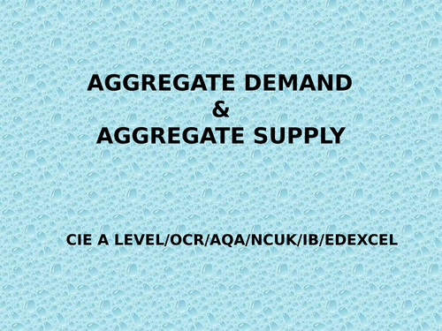 Aggregate Demand and Aggregate Supply | Teaching Resources