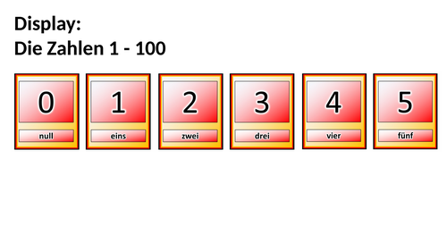 German Number Display | Teaching Resources