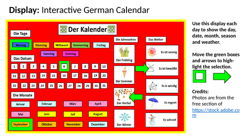 Display: German Calendar | Teaching Resources