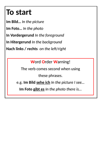 Display: GCSE German Photocard | Teaching Resources