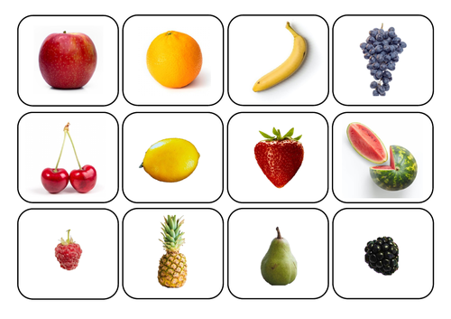 Fruit photos and words matching - Autism/ASC/SEN/English/PSHE/Healthy ...