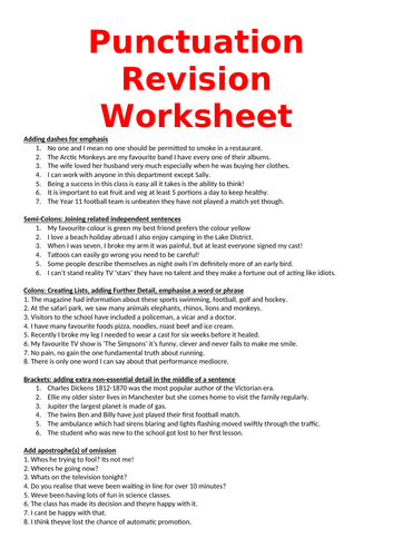 Free punctuation worksheet | Teaching Resources