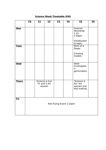 British Science Week Planning Great Resource Primary School All Years ...