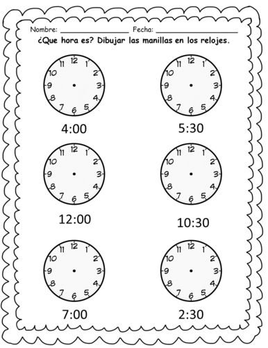 Aprender a decir las horas: En punto y media hora , digital y analógico ...