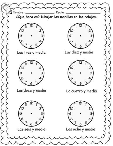 Aprender a decir las horas: En punto y media hora , digital y analógico ...
