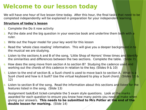 AQA GCSE Music Little Shop of Horrors Resource Pack | Teaching Resources