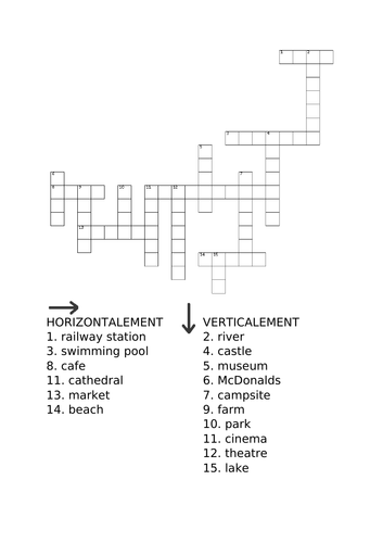 French place names crossword | Teaching Resources