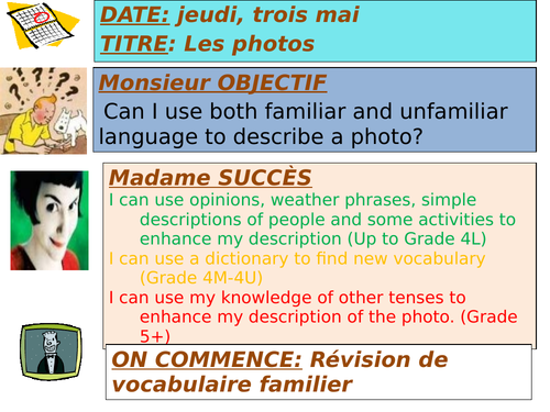 Describing a photo - French | Teaching Resources