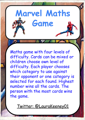 Marvel Maths Game | Teaching Resources