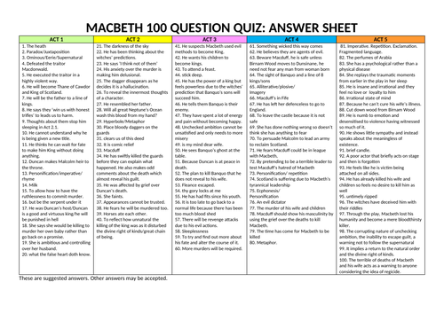 Macbeth Board Game - Direct Knowledge retention. | Teaching Resources