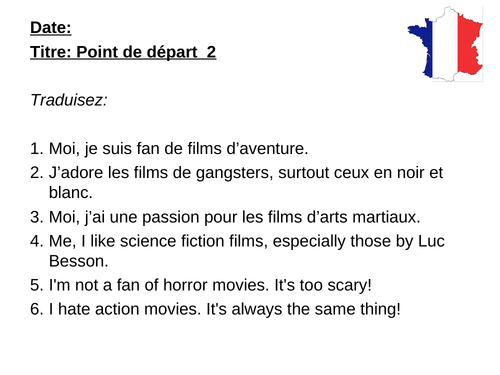 AQA / EDEXCEL Studio GCSE French (Higher) – Module 2 – Point de départ ...