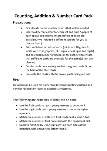Counting, Addition & Number Card Fun Pack | Teaching Resources