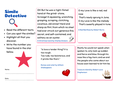 Similes: How to create your own | Teaching Resources