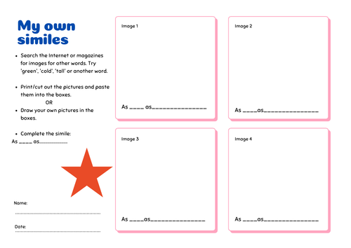 Similes: How to create your own | Teaching Resources