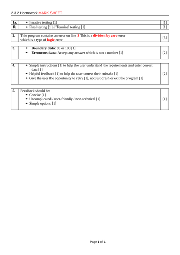J277 OCR 2.3 Producing Robust Programs | Teaching Resources