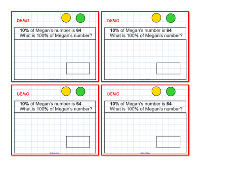 Numeracy - Percentages -1% and 10% of a number - combinations of ...
