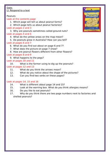 Purple Band Guided Reading Questions | Teaching Resources