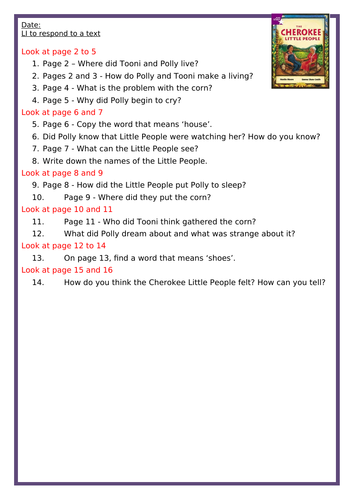 Purple Band Guided Reading Questions | Teaching Resources
