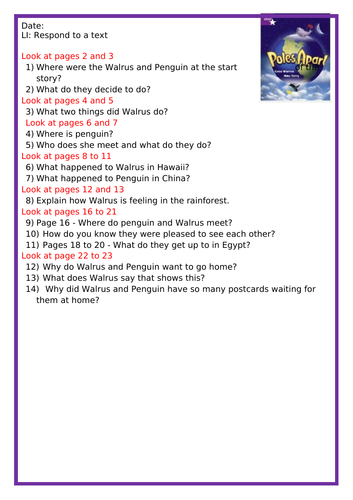 Purple Band Guided Reading Questions | Teaching Resources