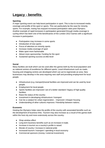 OCR Sports Studies Revision Booklet | Teaching Resources