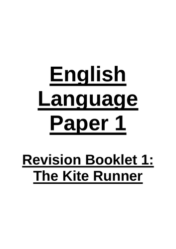 English Language Paper 1 Revision Booklet #2 | Teaching Resources