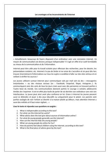 Internet / Pros and cons of the internet | Teaching Resources