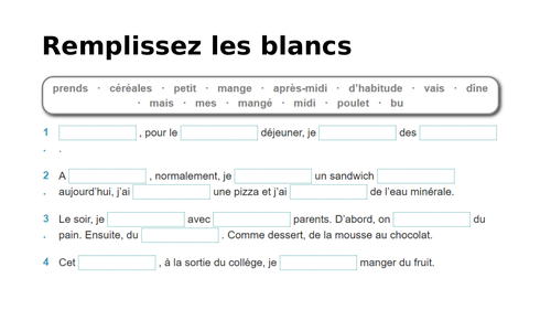 La nourriture / Food / The partitive article du / de la / de l’ / des ...