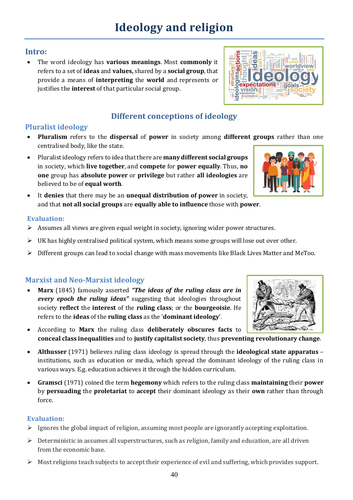 Ideology vs. religion for Beliefs in Society | Teaching Resources