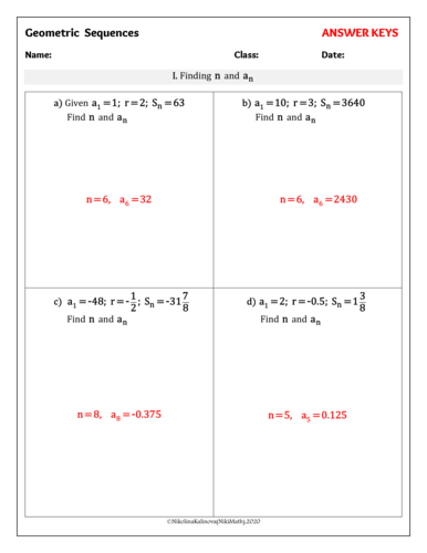 Geometric Sequences & Series -Practice (70 classified problems ...