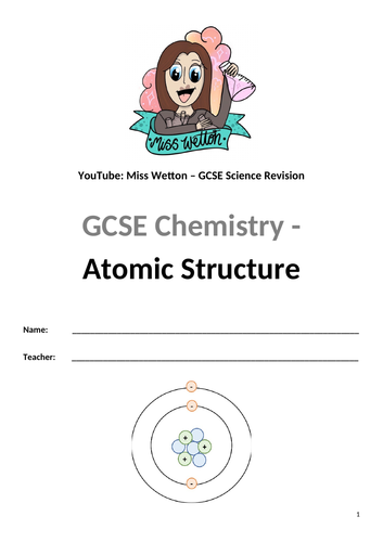 Atomic Structure Workbook (Revision/Independent Learning/Classroom Use ...