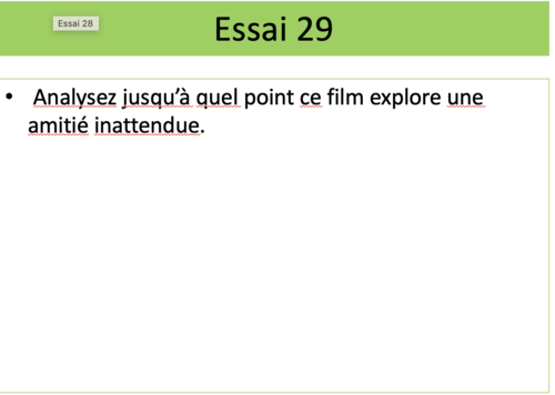 29 essay questions on Intouchables | Teaching Resources