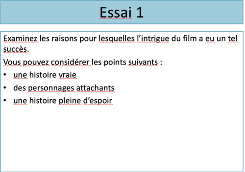 29 essay questions on Intouchables | Teaching Resources