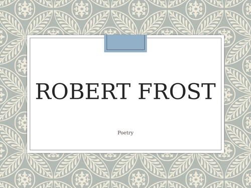 Poetry of Robert Frost | Teaching Resources